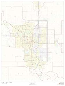 Calgary, Alberta Postal Code Forward Sortation Areas - 36" x 48" Paper ...