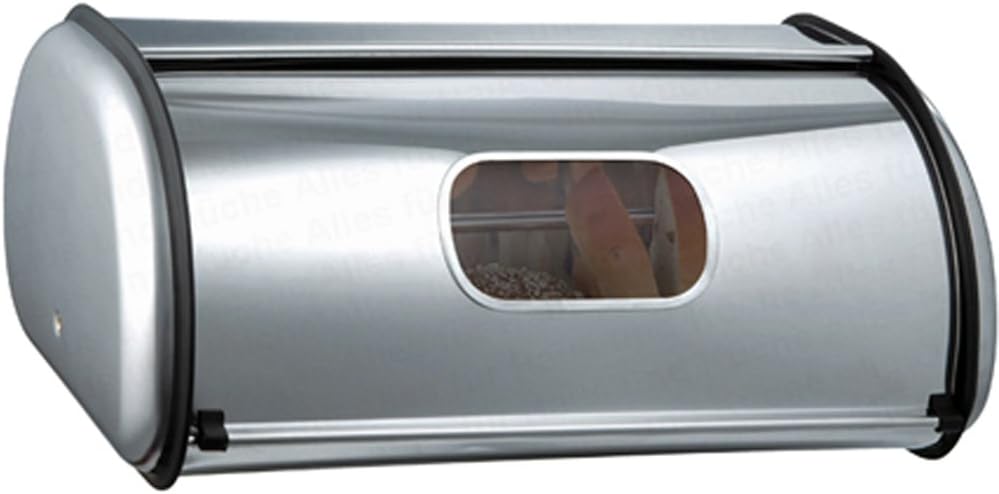 Stainless Steel Bread Bin, with see through window: Amazon.co.uk ...