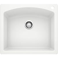 BLANCO, White 440211 DIAMOND SILGRANIT Drop-In or Undermount Kitchen ...