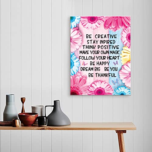 LISTNGBO Inspirational Quote Canvas Wall Art,Be Creative Stay Inpired ...