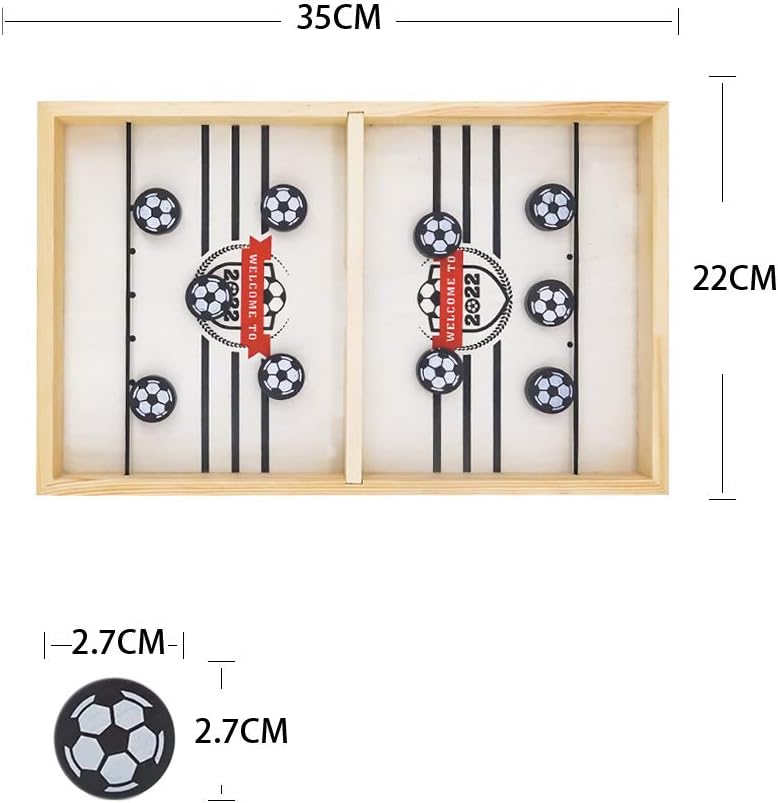 EVERGD Fast Sling Puck Board Game, Table Desktop Battle Wooden Ice ...