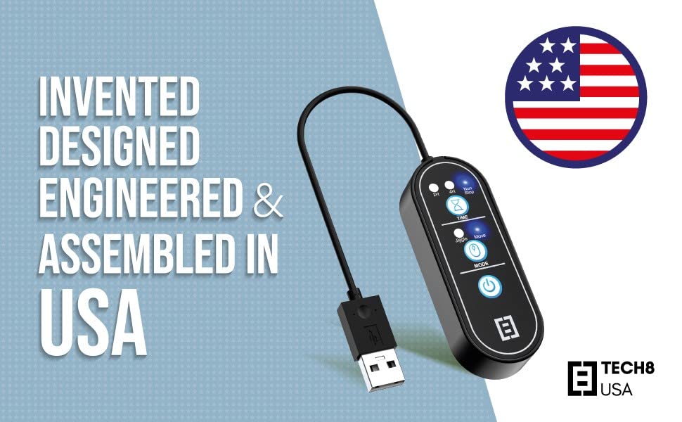 TECH8 USA, 2-in-1 Mouse Mover and Jiggler in 1, Keeps PC Active, Status ...