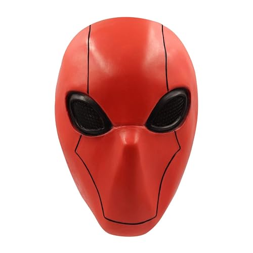 Varuotu Red Hood Mask Halloween Mask Deluxe Latex Full Head Helmet with ...