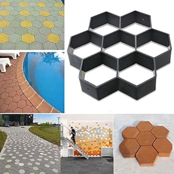 Amazon.com : 16in Hexagon Stepping Stone Form : Outdoor Decorative ...