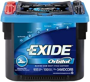 Amazon.com: Exide 34MDCORB Orbital Sealed Deep-Cycle VRLA AGM Marine/RV ...