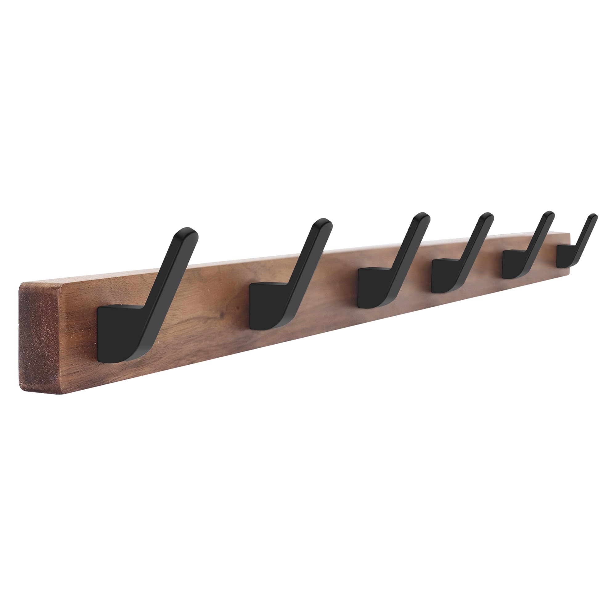 XSJHJDR Coat Hooks, Wall Mounted Coat Rack, Walnut Wood Coat Rack with ...
