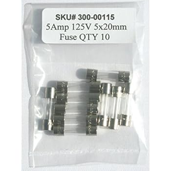 Amazon.com: 5A 125V / 5x20mm fuse / 5 AMP 125 volts/Fast Blow/Lot of 10 ...