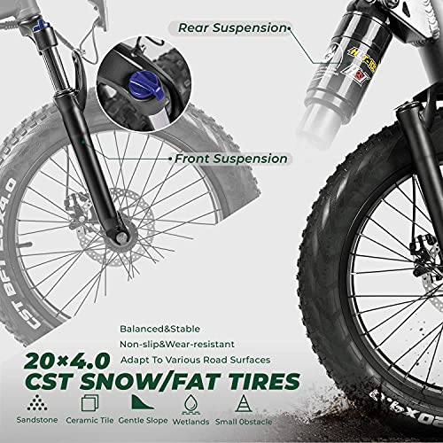 eAhora Electric Bike X7 Plus 750W Fat Tires Electric Bicycle 48V 14AH ...