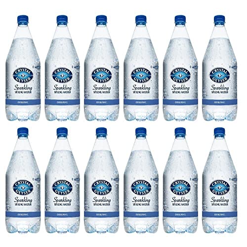 Crystal Geyser Natural Sparkling Spring Water, Unflavored, 12 Pack, Large 42 oz Bottles, No ...