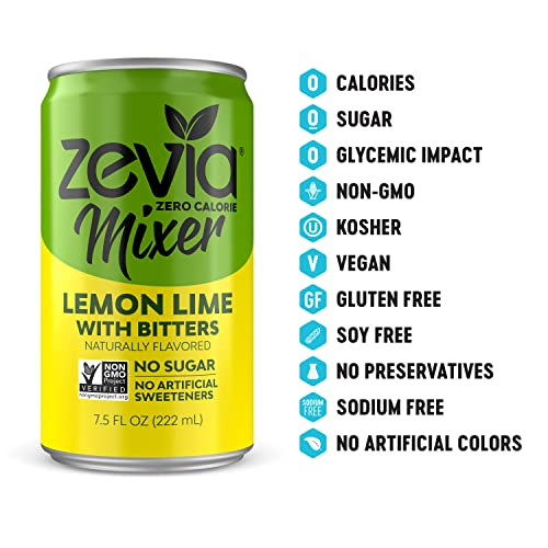 Zevia Zero Calorie Mixer, Lemon Lime With Bitters, 7.5 Ounce Cans (12 Count) | Pricepulse