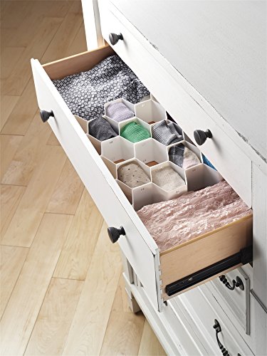 Whitmor Honeycomb Drawer Organizer White
