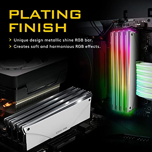 EZDIY-FAB 5V ARGB Memory RAM Cooler DDR Heatsink for DIY PC Game MOD DDR3 DDR4, Plating ARGB ...