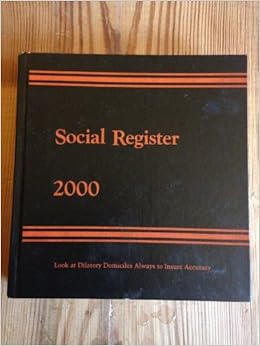 Social Register 2000 - Vol. CXIV November 1999 (Social Register, CXIV ...