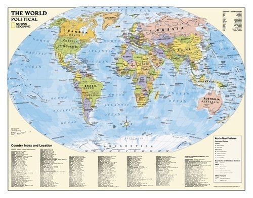 Buy National Geographic World 51x40 Laminated Classroom Wall Online at ...