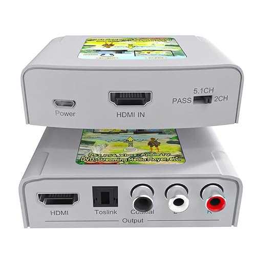 Dingsun HDMI Audio Extractor 4K@30Hz Digital to Analog Converter, HDMI ...