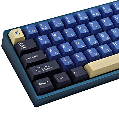 Hyekit PBT Keycaps 119 Keys Blue Samurai Keycaps Dye-Sublimation Ninja ...