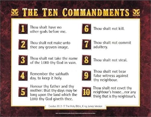 KJV Ten Commandments wall chart- LAMINATED in Dubai - UAE | Whizz ...