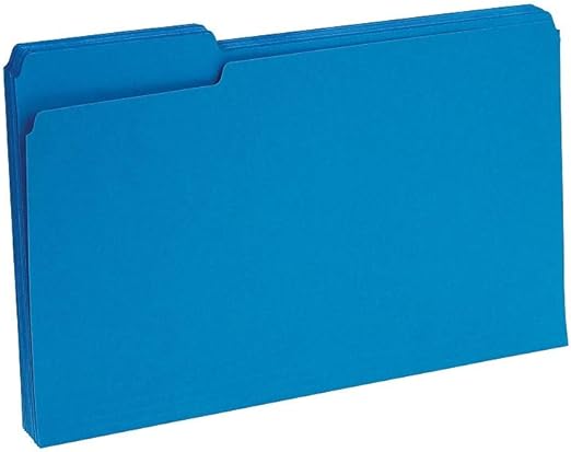 Amazon.com : Staples 224568 Colored Top-Tab File Folders 3 Tab Blue ...