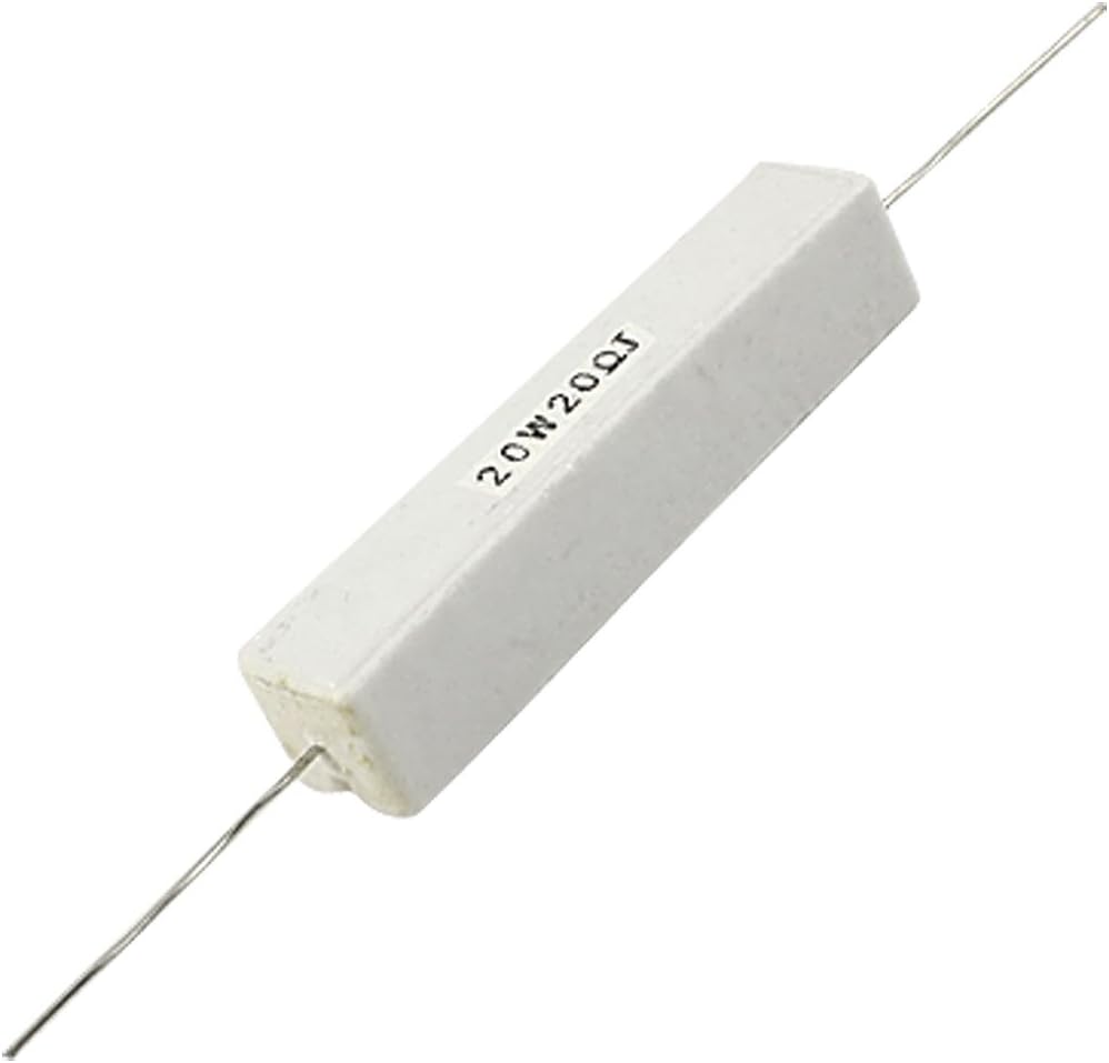 2 Pcs Wirewound Ceramic Cement Resistors 20W 20 Ohm 5%: Amazon.co.uk ...