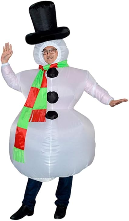 SZDAJAN Inflatable Snowman Costume Adult Christmas Blow Up Costumes ...