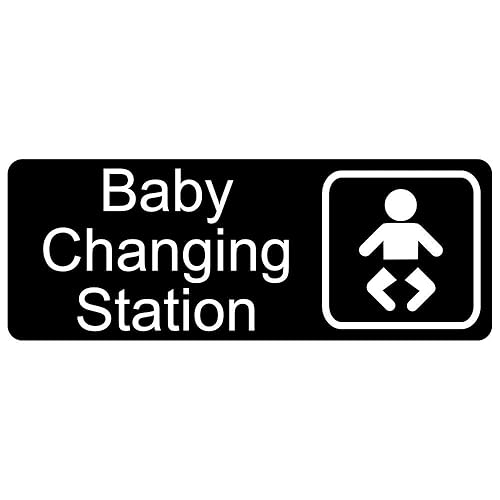 ComplianceSigns.com Baby Changing Station Sign, 8x3 in. Engraved ...