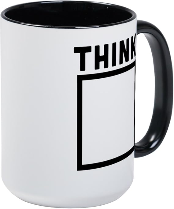Amazon.com: CafePress Think Square Coffee Mug, Large 15 oz. White ...
