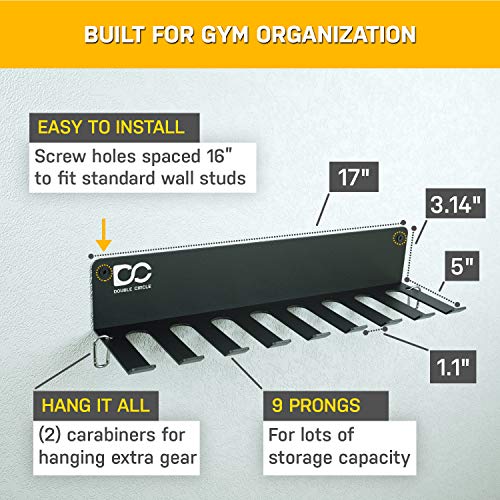 Double Circle Gym Rack Organizer, Multi-Purpose Workout Gear Wall Rack ...