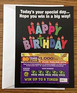 Amazon.com : Happy Birthday Greeting Card Lottery Ticket Holder ...