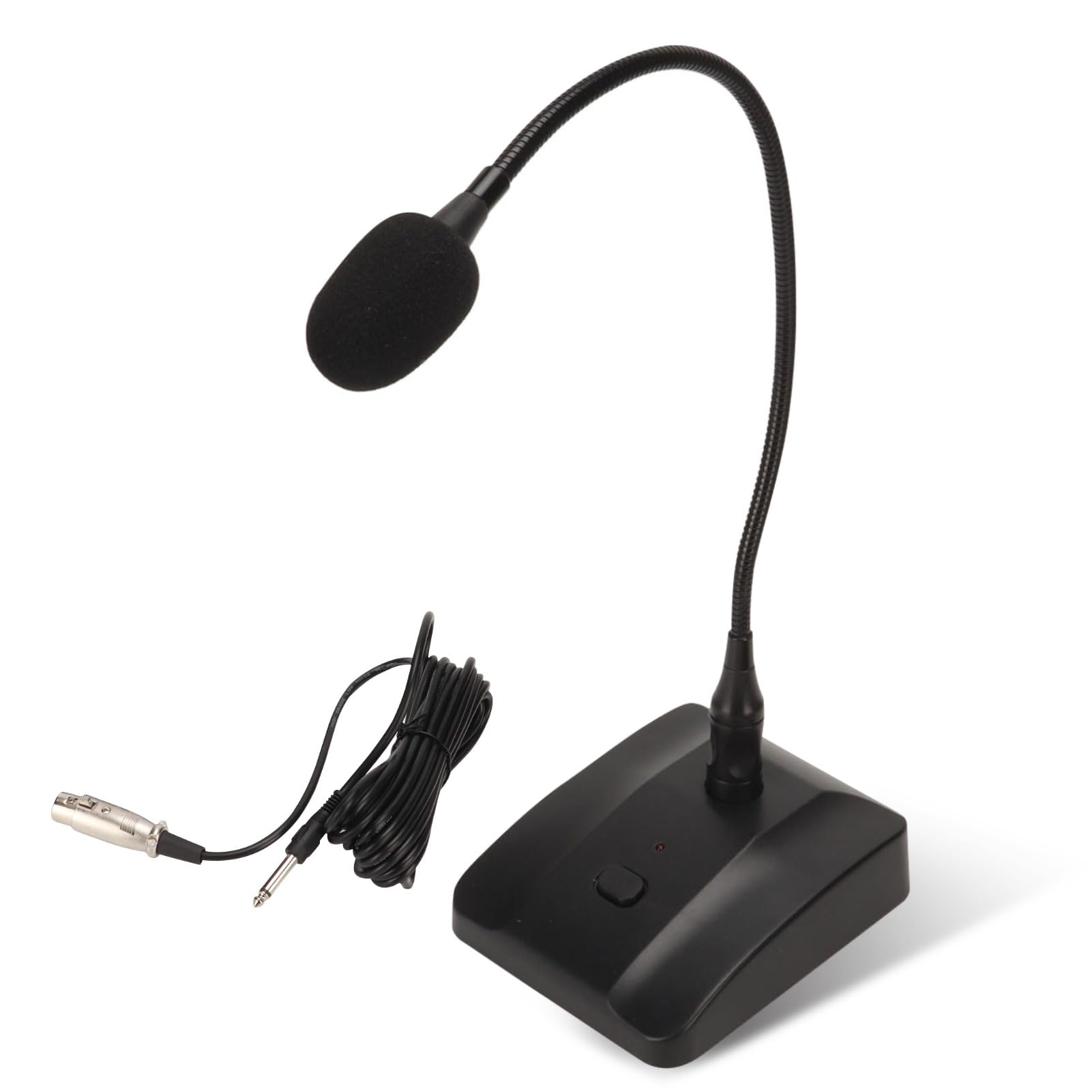 Gooseneck Condenser Microphone, 6.35mm Wired Microphone with Mute ...