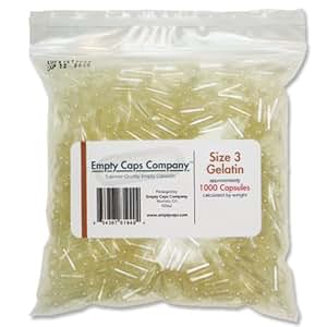 Amazon.com: 1000 Clear Empty Gelatin Capsules Size 3 (small): Health ...