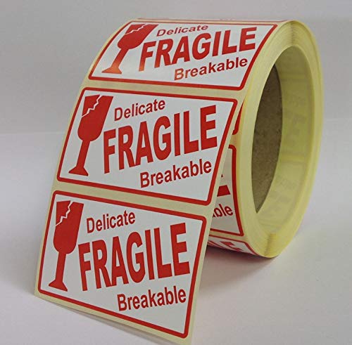 500 x Fragile Delicate Breakable With Broken Glass Pictogram Labels ...