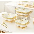 Amazon.com: HONHPD 3 Piece Set Ceramic Chafing Dish Buffet Set, Luxury ...