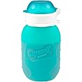 Amazon.com : Aqua 6 oz Squeasy Snacker Spill Proof Silicone Reusable ...