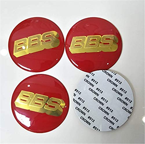 Buy 4X (Sticker Only) 60mm BBS Red/Gold Wheel Centre Cap Sticker Logo ...