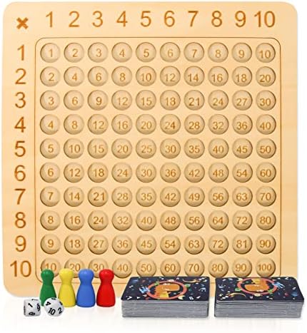 Multiplication Board Game Montessori,Wooden Board Game with Dice and ...