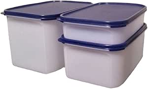 Amazon.com: Tupperware Modular Mate Rectangle 3 Piece Set - Blue Seals ...