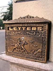 Hunter Cast Iron Vintage Colonial Style Wall Mounted Mailboxes (Antique ...