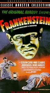 Amazon.com: Frankenstein [VHS] : Colin Clive, Mae Clarke, Boris Karloff ...