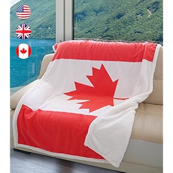 Amazon.com: Canadian Flag Fleece Blanket *NEW* Canada Flag Throw Cover ...