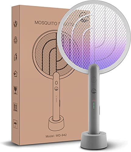 Electric Fly Swatter Racket, Mosiller 4000V 2 in 1 Bug Zapper with USB ...