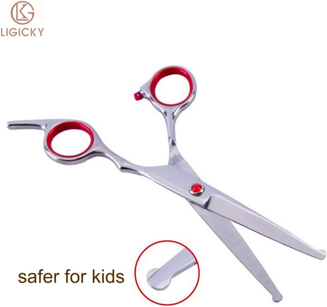 LIGICKY Baby Hair Cutting Scissors Set Professional Safety Round Tip ...