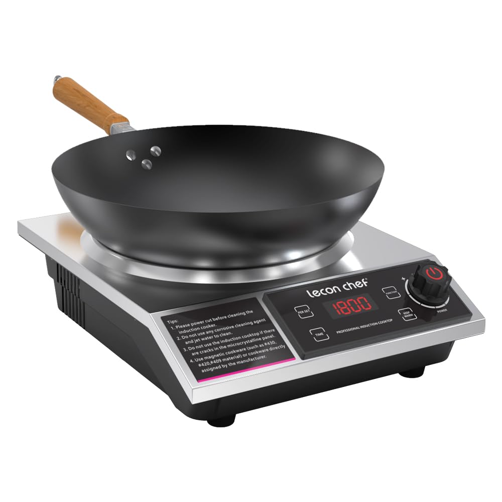 leconchef Induction Cooker with Wok 1800W Professional Electric ...