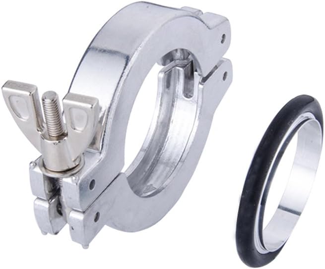 Set of 1 Aluminum Wing Nut NW/KF-16 Quick Clamps with Centering O-Rings ...