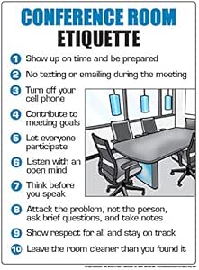 Amazon.com: Conference Room Etiquette Poster 12" x 16" Laminated ...