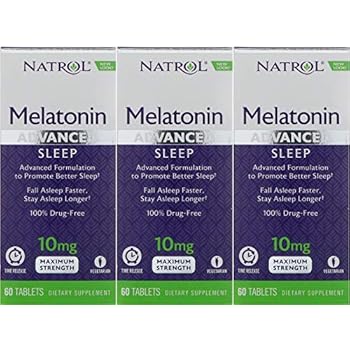 Amazon.com: Natrol Advanced Sleep Melatonin Tablets, Maximum Strength 10 mg 60 ea (Pack of 3 ...