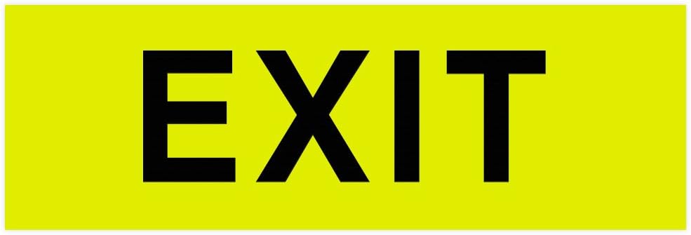 Amazon.com: Basic EXIT Door / Wall Sign - Yellow / Black - Medium ...