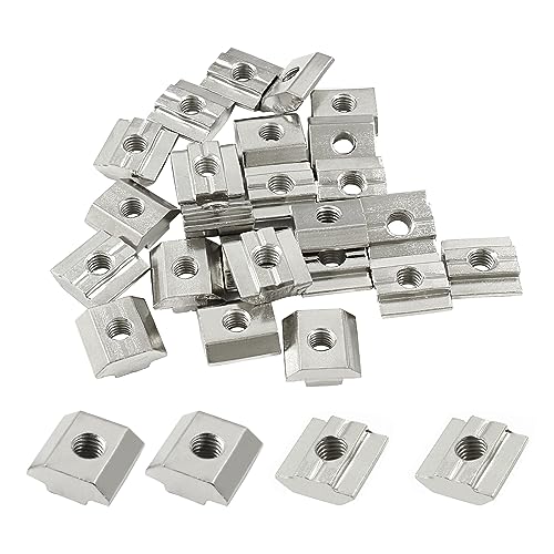 Zorveiio 24Pcs 3030 Series Sliding T Nuts Carbon Steel,M6 T Slot Nut Hammer Head,M3 T Sliding ...