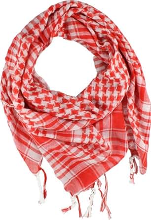 Arab Shemagh Kafiya Square Scarf, Red & White at Amazon Women’s ...