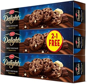 Tiffany Delight Tripple Chocolate Cookies, 3 x 100 g, Beige price in ...