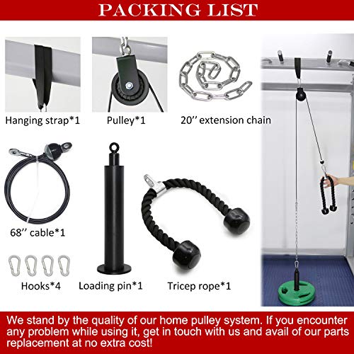 Cable Pulley System Gym Equipment, Squat Rack Accessories for LAT ...